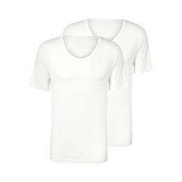 Tchibo - 2 Jersey-Halbarm-Unterhemden - Herren - Gr. S/4 - wei&szlig;