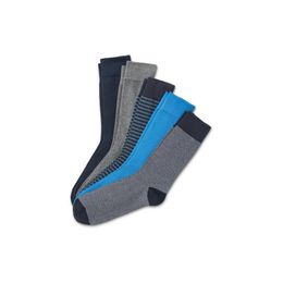Tchibo - 5 Paar Socken - Herren - Gr. 44-46 - dunkelblau/gestreift