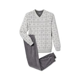 Tchibo - Nicki-Pyjama - Herren - Gr. M - dunkelgrau/kariert