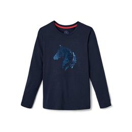 Tchibo - Kinder-Langarmshirt mit Wendepailletten - M&auml;dchen - Gr. 170/176 - dunkelblau