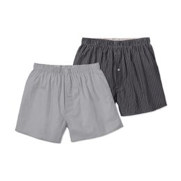 Tchibo - 2 Webboxershorts - Herren - Gr. M/5 - anthrazit/gestreift