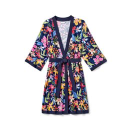Tchibo - Kimono-Morgenmantel - Damen - Gr. S - dunkelblau/print