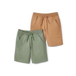 Tchibo - 2 Kinder-Sweatshorts - Gr. 170/176 - gr&uuml;n