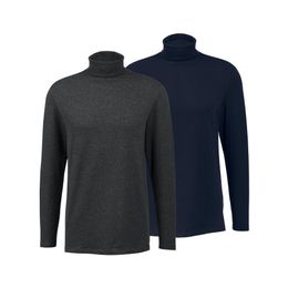 Tchibo - 2 Rollkragenshirts - Herren - Gr. L - dunkelblau