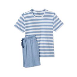 Tchibo - Shorty-Pyjama - Herren - Gr. S - wei&szlig;/gestreift