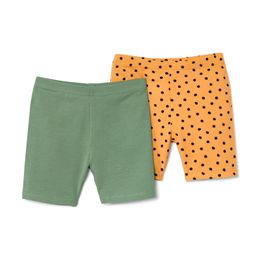 Tchibo - 2 Kinder-Radler-Leggings - Gr. 122/128 - schwarz/gepunktet