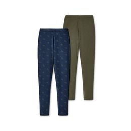 Tchibo - 2 Kinder M&auml;dchen Leggings - M&auml;dchen - Gr. 110/116 - dunkelblau/print