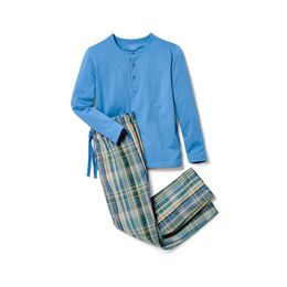 Tchibo - Pyjama mit gewebter Hose - Herren - Gr. M - khaki/kariert
