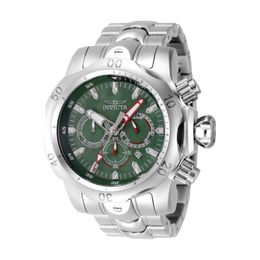 Invicta Venom 47909 Herrenuhr - Quarzwerk - Edelstahl mit gr&uuml;nem Zifferblatt - 54 mm