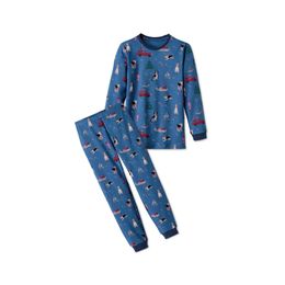 Tchibo - Interlock-Pyjama - Jungen - Gr. 122/128 - blau/print