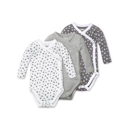 Tchibo - 3 Langarmbodys - Baby - Gr. 86/92 - dunkelgrau