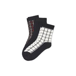 Tchibo - 3 Paar Socken - Damen - Gr. 39-42 - wei&szlig;/kariert