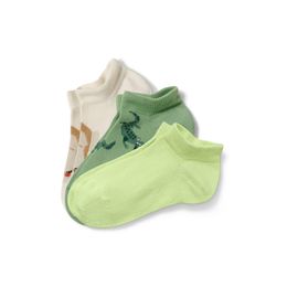 Tchibo - 3 Paar Kinder-Sneakersocken - Gr. 31-34 - gr&uuml;n/jacquard