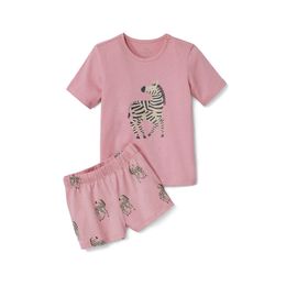 Tchibo - Kinder-Shorty-Pyjama - Gr. 122/128 - rosa/print