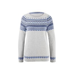 Tchibo - Norweger-Strickpullover - Damen - Gr. XL - hellgrau/jacquard