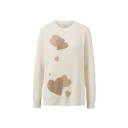 Tchibo - Strickpullover mit Herz-Jacquard - Damen - Gr. XXL - creme/jacquard