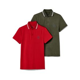 Tchibo - 2 Kinder-Polo-Funktionsshirts - Kinder - Gr. 110/116 - olivgr&uuml;n