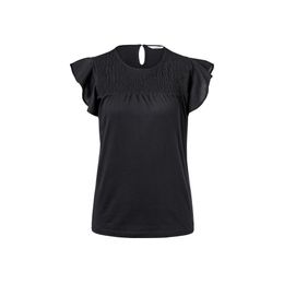 Tchibo - Shirt mit Volant&auml;rmeln - Damen - Gr. XL - schwarz