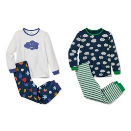 Tchibo - 2 Pyjamas aus Bio-Baumwolle - Jungen - Gr. 134/140 - wei&szlig;/print