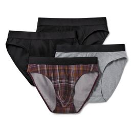 Tchibo - 4 Slips - Herren - Gr. Xxl/8 - hellgrau/kariert
