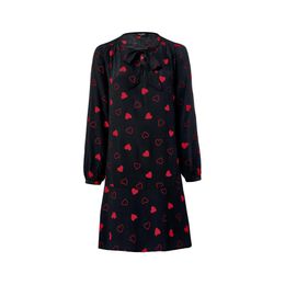 Tchibo - Webkleid im Herz-Dessin - Damen - Gr. 44 - schwarz/print
