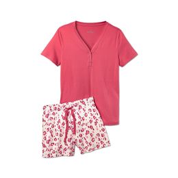 Tchibo - Shorty-Pyjama - Damen - Gr. L - wei&szlig;/print