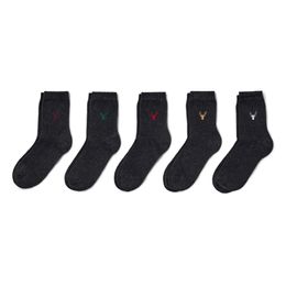 Tchibo - 5 Paar Socken - Kinder - Gr. 31-34 - anthrazit