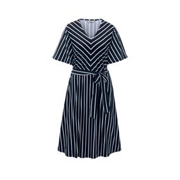 Tchibo - Midi-Kleid mit Bindeband - Damen - Gr. S - dunkelblau/gestreift