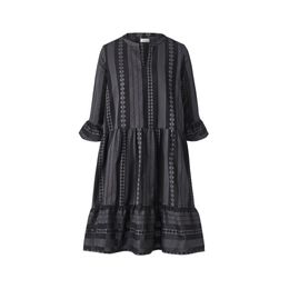 Tchibo - Webkleid mit Ikat-Muster - Damen - Gr. 38 - schwarz/jacquard