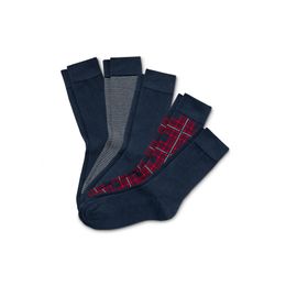 Tchibo - 5 Paar Socken - Herren - Gr. 44-46 - dunkelblau/gestreift