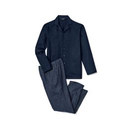 Tchibo - Flanell-Pyjama - Herren - Gr. L - dunkelblau/gestreift