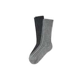 Tchibo - 2 Paar Strickstr&uuml;mpfe - Herren - Gr. 41-43 - hellgrau