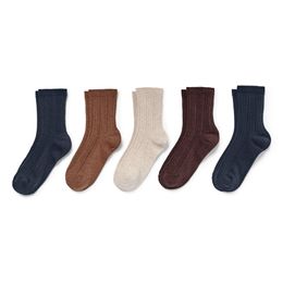 Tchibo - 5 Paar Socken mit Zopfmuster - Damen - Gr. 39-42 - dunkelbraun