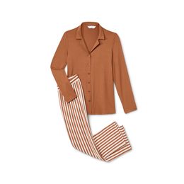 Tchibo - Pyjama - Gr. XL - wei&szlig;/gestreift