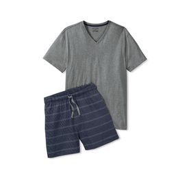 Tchibo - Shorty-Pyjama - Herren - Gr. XXL - blau/gestreift