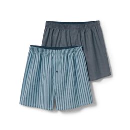Tchibo - 2 Web-Boxershorts - Herren - Gr. M/5 - dunkelblau/gestreift