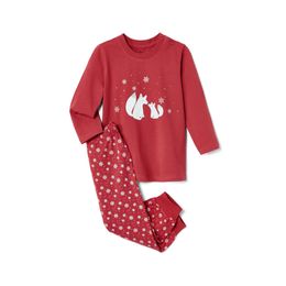 Tchibo - Kinder-Glow-in-the-dark-Pyjama mit Fuchsprint - Kinder - Gr. 98/104 - rot/print