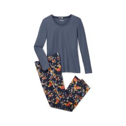 Tchibo - Pyjama - Damen - Gr. S - dunkelblau/gebl&uuml;mt