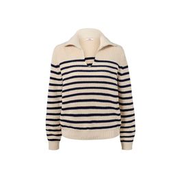 Tchibo - Strickpullover mit Kragen - Damen - Gr. S - dunkelblau/gestreift