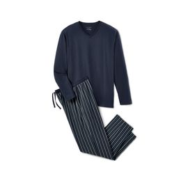 Tchibo - Pyjama - Herren - Gr. S - dunkelblau/gestreift