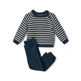 Tchibo - Baby-Strickkombi - Baby - Gr. 74/80 - dunkelblau/gestreift