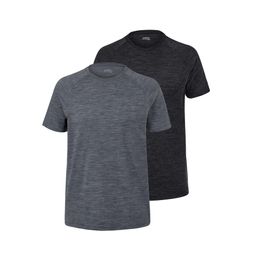 Tchibo - 2 Funktionsshirts mit Wolle - Herren - Gr. XL - dunkelgrau