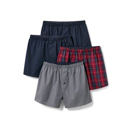 Tchibo - 4 Web-Boxershorts - Herren - Gr. S/4 - dunkelblau/kariert