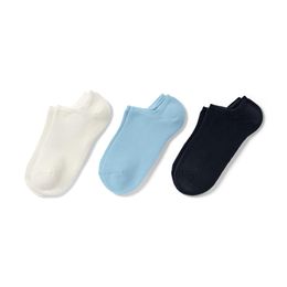 Tchibo - 3 Paar gef&uuml;tterte Sneakersocken - Damen - Gr. 35-38 - dunkelblau