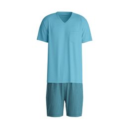 Tchibo - Calida Relax Streamline Shorty-Pyjama - Herren - Gr. XXL - petrol/print