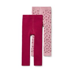 Tchibo - 2 Kinder-Frottee-Thermoleggings - M&auml;dchen - Gr. 122/128 - dunkelrosa/jacquard