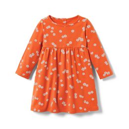 Tchibo - Kleinkind-Jerseykleid - M&auml;dchen - Gr. 122/128 - wei&szlig;/gebl&uuml;mt