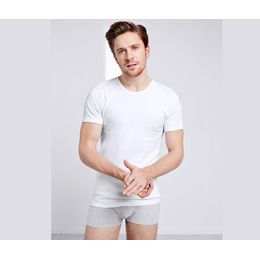 Tchibo - 2 Kurzarm-Feinripp-Unterhemden - Herren - Gr. M/5 - wei&szlig;