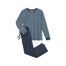 Tchibo - He.-Pyjama - Herren - Gr. L - dunkelblau/gestreift