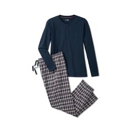 Tchibo - Flanell-Pyjama - Herren - Gr. M - wei&szlig;/kariert